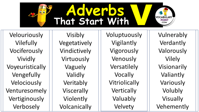 Adverbs That Start With V (List Of Adverbs) - Vocabulary Point