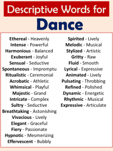 Adjectives for Dance (Descriptive Words for Dance) - Vocabulary Point