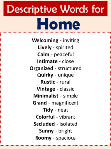 Words to Describe Home (Adjectives for Home) - Vocabulary Point