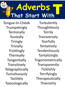 Adverbs That Start With T (List Of Adverbs) - Vocabulary Point
