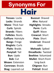 Adjectives for Hair (Descriptive Words for Hair) - Vocabulary Point