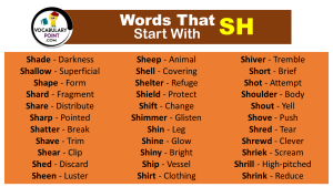 Words That Start with SH - Vocabulary Point