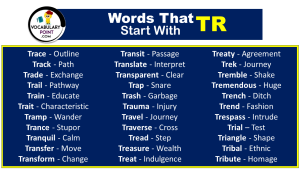 All Words That Start with TR - Vocabulary Point