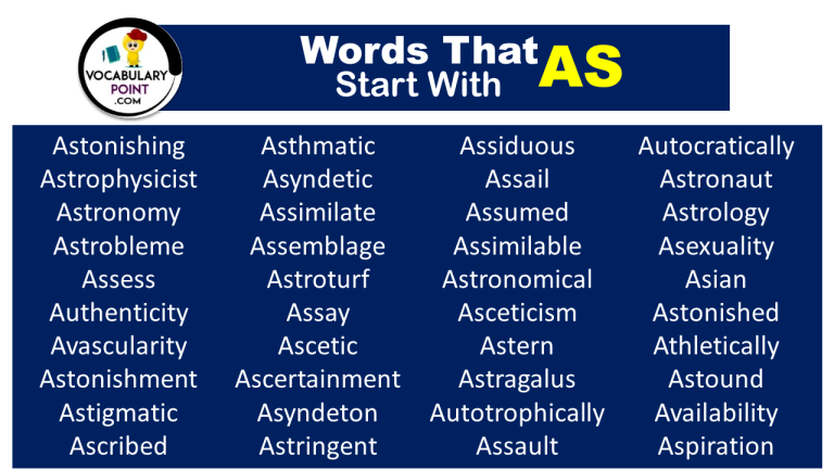 All Words That Start with AS - Vocabulary Point