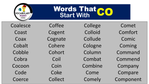 All Words That Start with CO - Vocabulary Point
