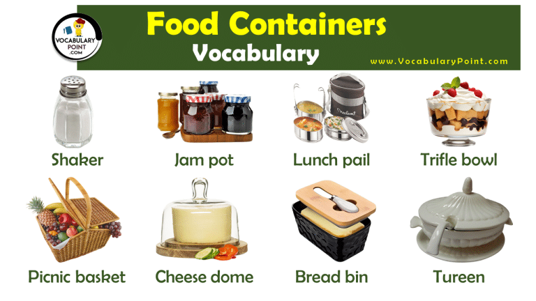 Containers for Food Vocabulary - Vocabulary Point