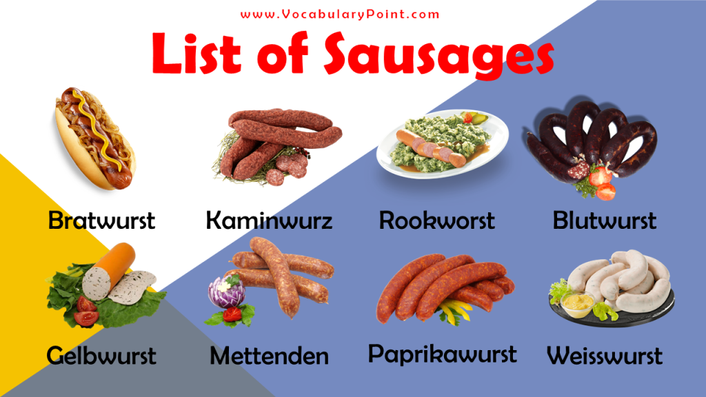 Names For Sausages (List of Sausages) - Vocabulary Point