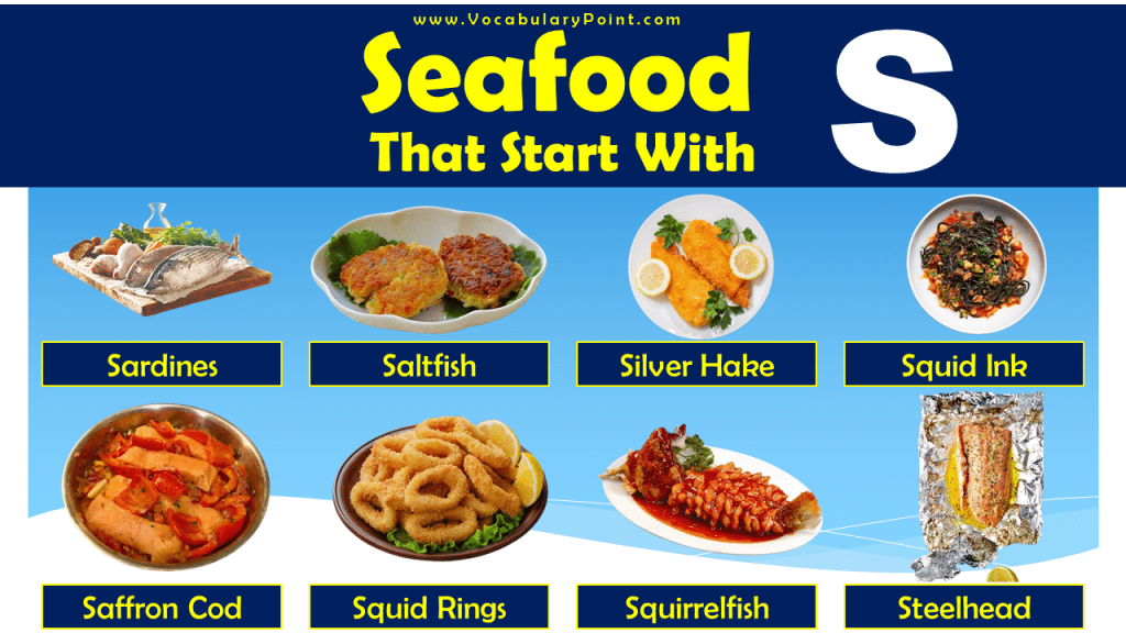 Seafood Vocabulary words That Start With S - Vocabulary Point