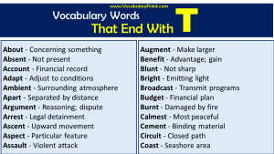 Vocabulary Words That End with T - Vocabulary Point