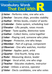 Vocabulary Words That End with R - Vocabulary Point