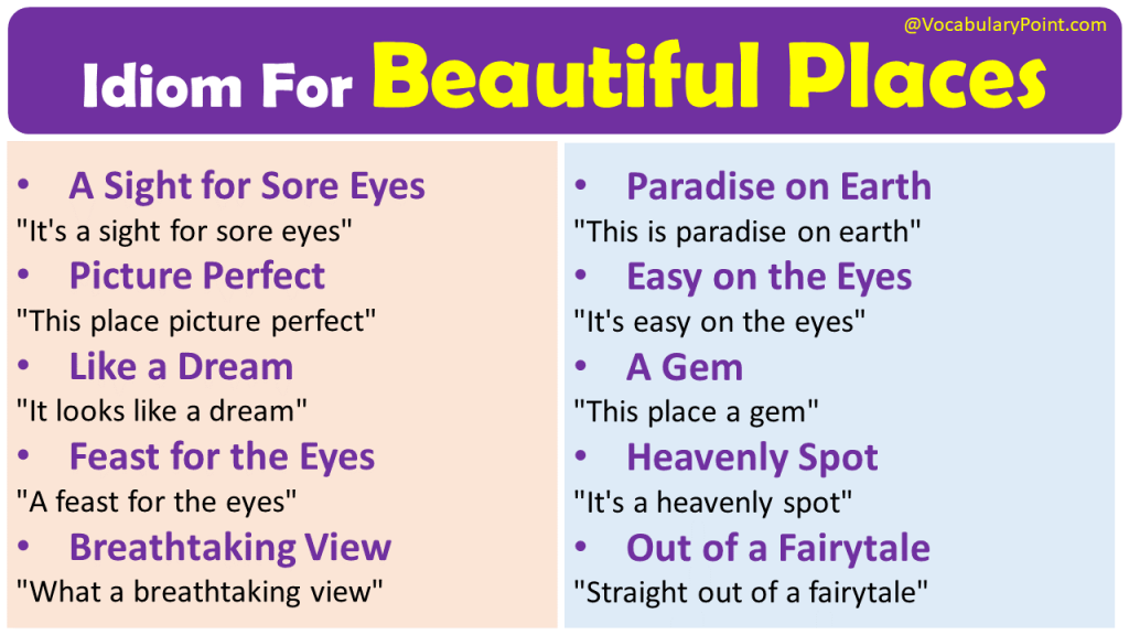 English Idioms For Beautiful Places - Vocabulary Point