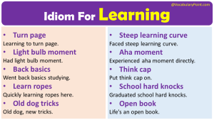 English Idioms For Learning - Vocabulary Point