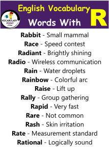English Words That Start with R (Positive & Negative) - Vocabulary Point
