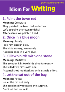 English Idioms For Writing - Vocabulary Point