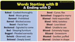 Vocabulary Words Starting with B and Ending with D - Vocabulary Point
