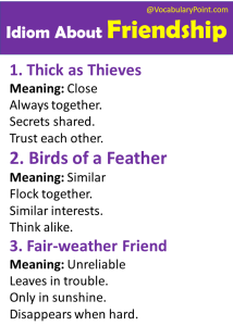 English Idioms About Friendship - Vocabulary Point