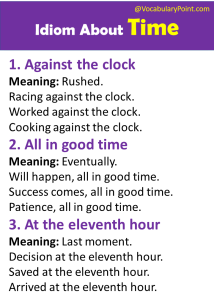 English Idioms About Time - Vocabulary Point
