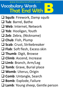Vocabulary Words That End with B - Vocabulary Point