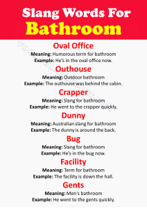 50+ Slang Words For Bathroom - Vocabulary Point