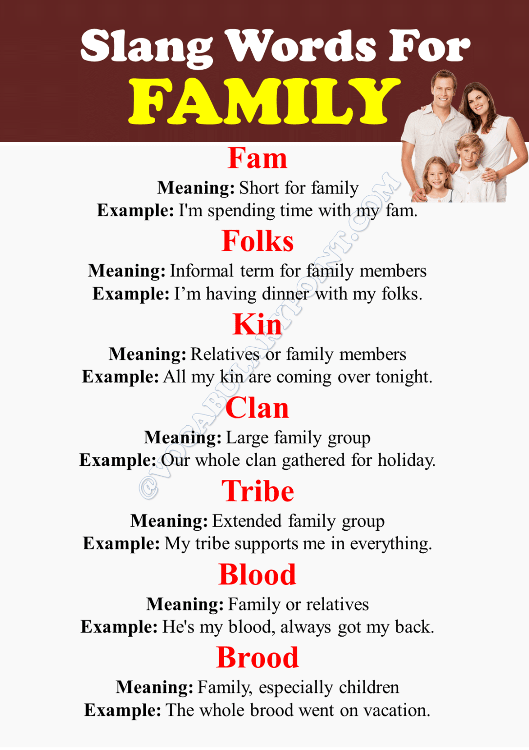 50 Slang Words For Family - Vocabulary Point