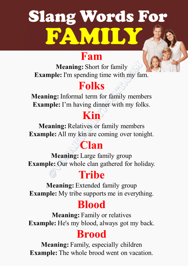 50 Slang Words For Family - Vocabulary Point