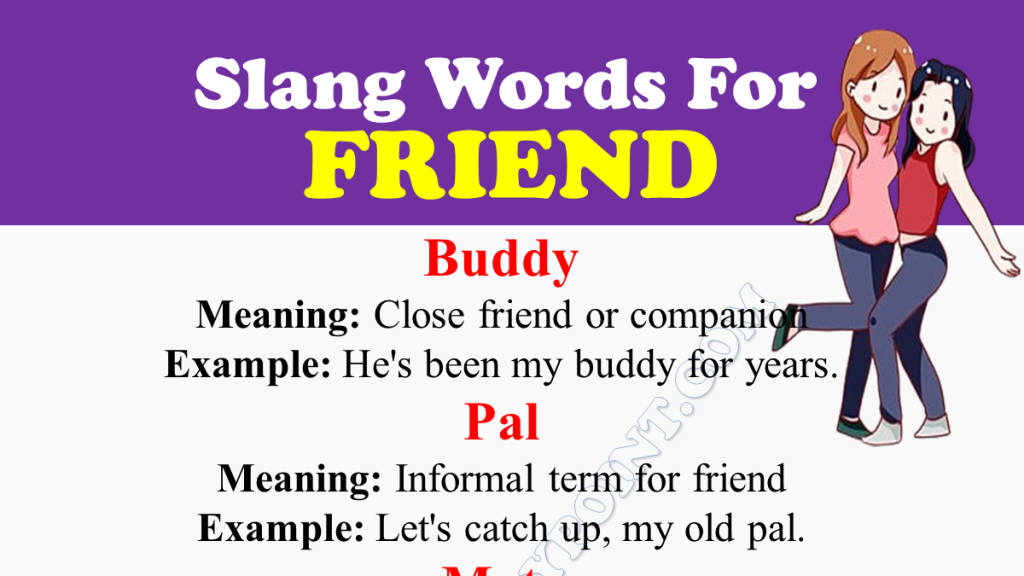 Interesting Slang Words For Friend - Vocabulary Point