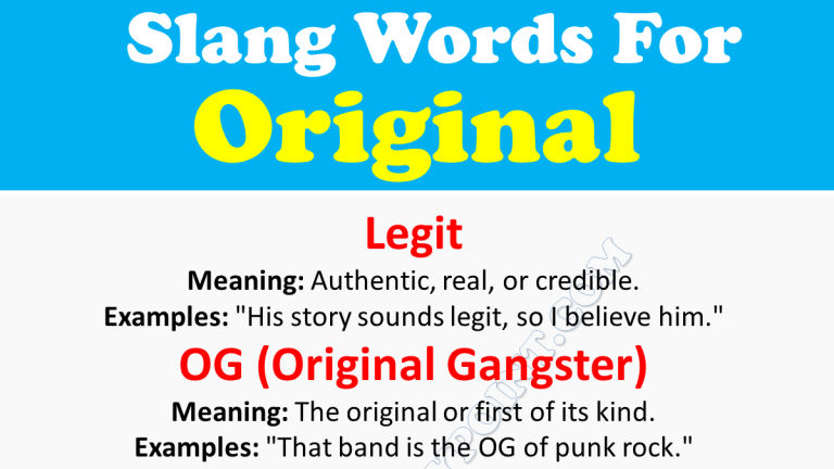 50+ Slang Words For Original - Vocabulary Point
