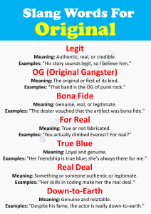 50+ Slang Words For Original - Vocabulary Point