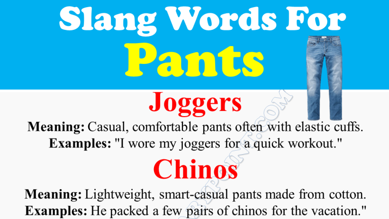 50 + Slang Words For Pants - Vocabulary Point