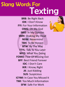 50 Slang Words for Texting - Vocabulary Point
