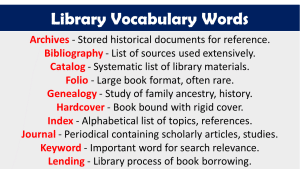 Library Vocabulary Words - Vocabulary Point